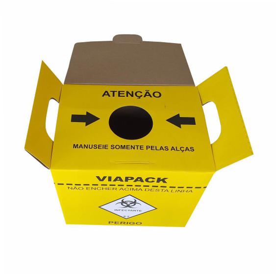 Caixa Coletora Material Perfurocortante 13l Viapack 18 unidades - Coletor Perfuro Cortante ...