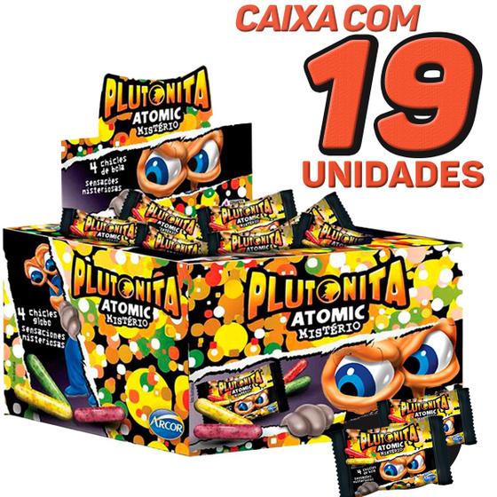 Caixa com 19 Pacotes do Chiclete Plutonita Atomic Mistério - Arcor ...