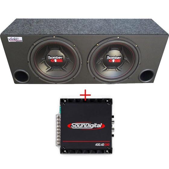 Caixa com 2 Sub Bomber One 12 Pol Novo Modelo + Módulo Soundigital ...