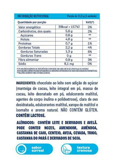 Caixa de bombom de marshmallow zero adição de açúcares (43 Kcal por ...