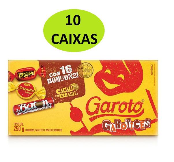 Caixa de Bombom Garoto Garotices 250g cada - kit 10 un - Bombom ...