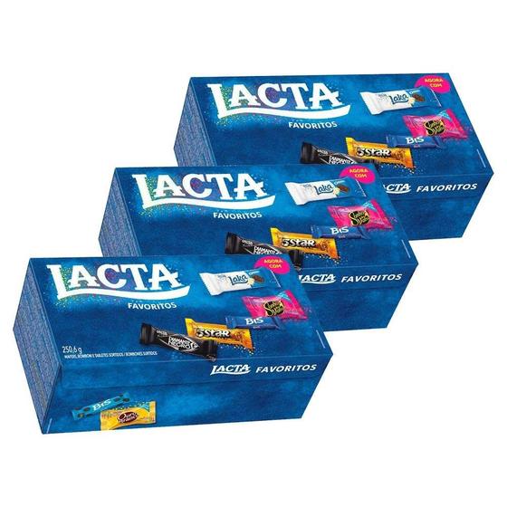 Caixa de Bombom Lacta Favoritos 250,6g - Kit com 3 Unidades - Bombom ...