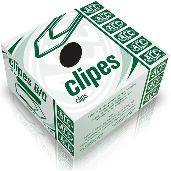 Caixa de Clips Nº 6/0 em Aço Galvanizado c/ 50 Unidades -ACC - Clips ...