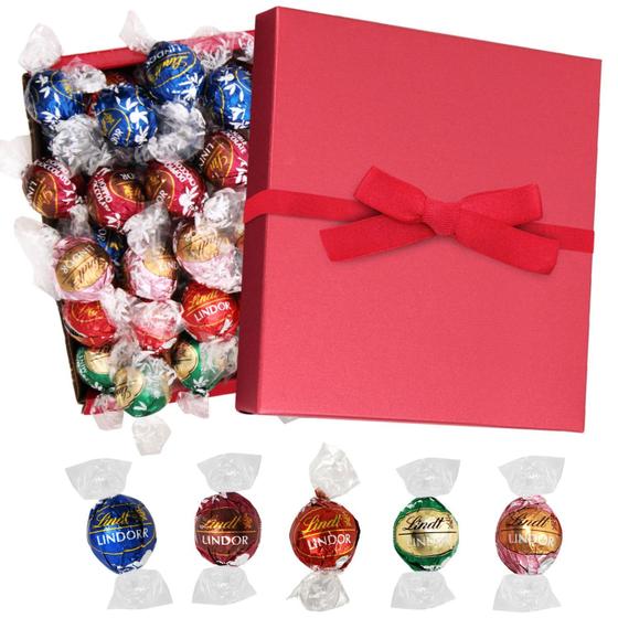 Caixa de Presentes com 50 Trufas de Chocolate Lindt Lindor Variadas ...