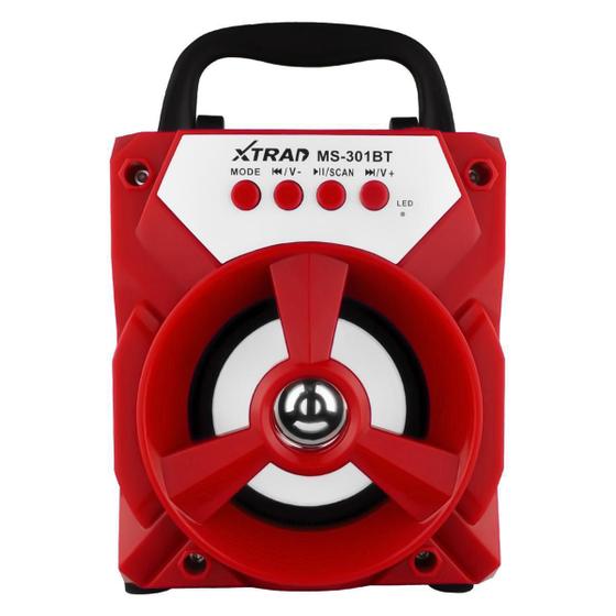 Caixa De Som Bluetooth 108Mhz Vermelha Xtrad Ms-301Bt - Caixa de Som Bluetooth / Portátil ...