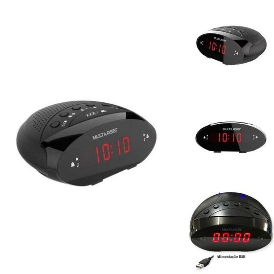 Caixa de Som e Rádio Relógio Multilaser New 2 SP399 Rádio FM com função ...