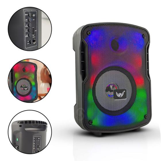 Caixa de Som Entrada Microfone e USB Bluetooth LED RGB Radio - Altomex - Caixas de Som ...