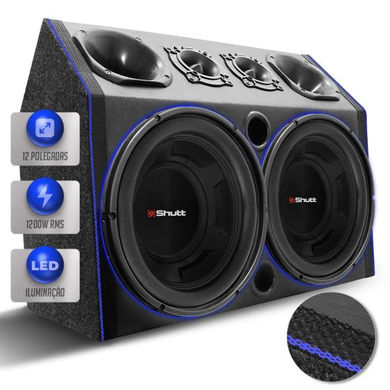 Caixa De Som Igrejinha Trio Dupla 1200w RMS Subwoofer Shutt 4D 12 ...