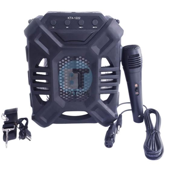 Caixa de Som KTX-1222 Portatil Bluetooth Karaokê Usb Megafone Microfone Potente Forte ...