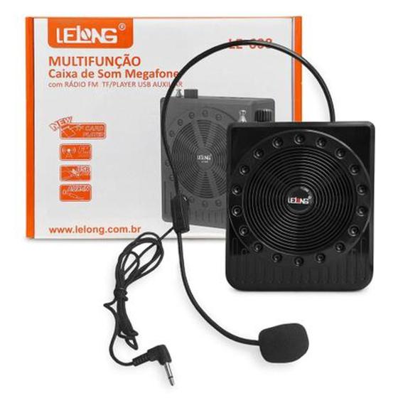 Caixa De Som Megafone Multifunção Rádio Fm Amplificador Microfone - LE ...