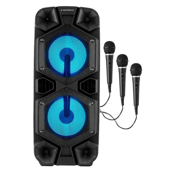 Caixa de Som Mondial CM-1500 Connect Mega Sound II 1500w - 3 MIC ...