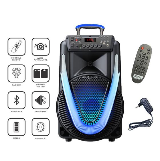 Caixa de Som Portátil Bluetooth Radio Recarregavel 500w Bivolt Nehc Hitbox I 2022 - Caixa de Som ...