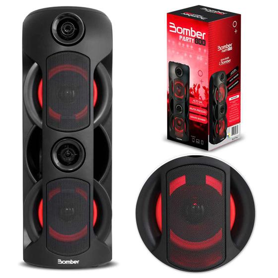 Caixa de Som Portátil Bomber Party 800 50W 6" Com Bluetooth USB Aux P2 ...