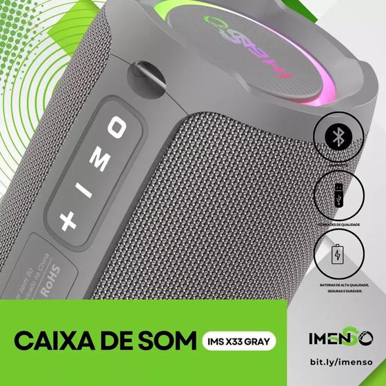 Caixa de Som Portátil IMENSO X33 - Caixa de Som Bluetooth / Portátil ...