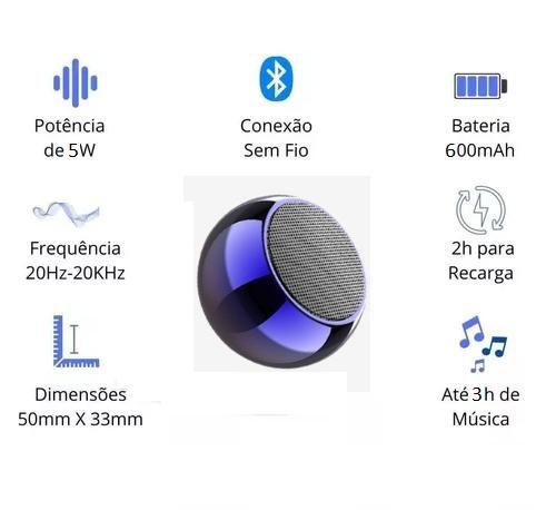 Caixa de Som Recarregável Bluetooth Mini Potente Tws Portátil Sem Fio ...