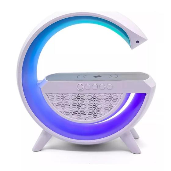 Caixa de Som Relógio Carregador Bluetooth RGB Branca - Xm-11 - Caixa de ...