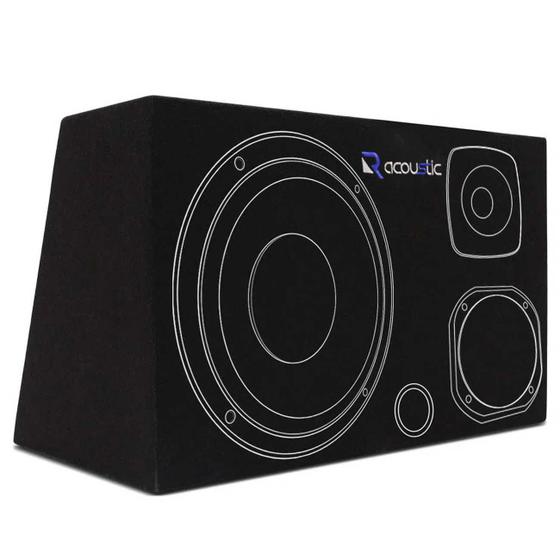 Caixa de Som Trio Dutada Vazia 14 Litros para Subwoofer 8 Polegadas 1 Driver 1 Tweeter Carpete ...