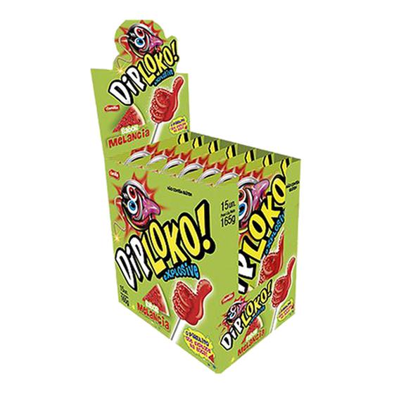 Caixa Dip Loko Melancia 15un 11g balas explosivas - DIPLOKO - Pirulito ...