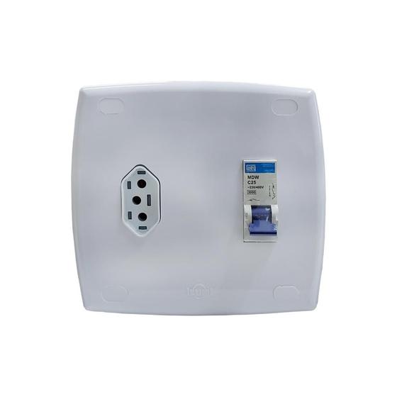 Caixa Embutir 4x4 Ar Condicionado Disjuntor 25a + Tomada 20a - Ilumi ...