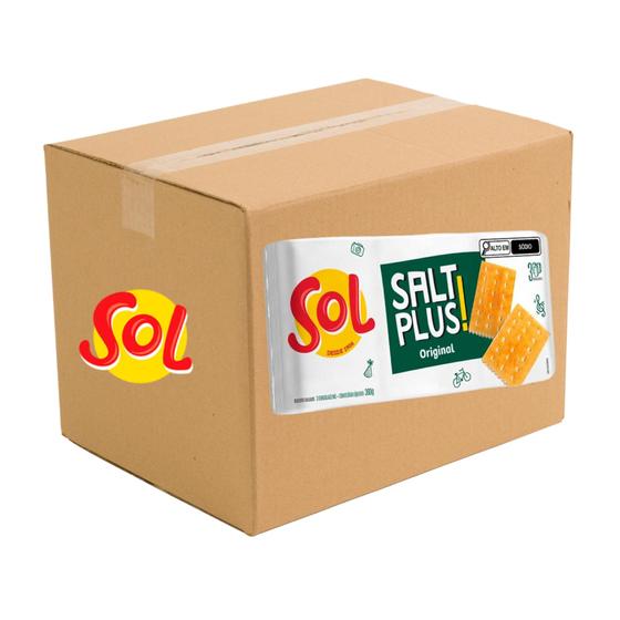 Caixa Fechada Com 20 Unidades de Biscoito Sol Salt Plus Original 360g ...