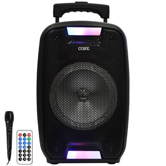 Caixa Karaoke Coby CY3360-845D 8" 2.000 Watts P.M.P.O com Bluetooth/USB ...