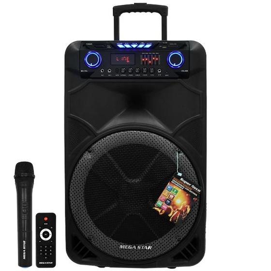 Caixa Karaoke Megastar SPA158BTE 15" 35.000 Watts P.M.P.O com Bluetooth ...