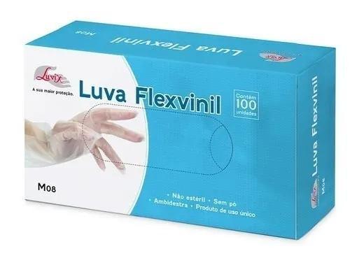 Caixa Luvas Flex Vinil Descartável S/Pó M C/100 Un - Luvix - Luvas ...