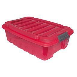 Caixa Organizadora Gran Box Baixa em Plástico Transparente Vermelho 9 ...