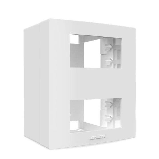 Caixa + Placa para 2 Módulos de Sobrepor Branca Inova Pró Alumbra ...