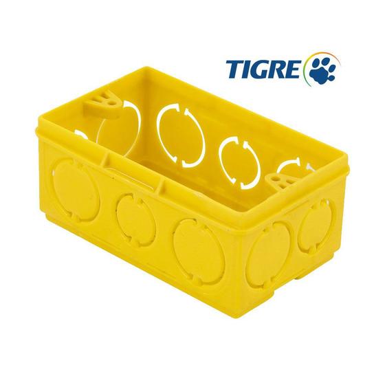 Caixa Pvc Embutir 4x2 Retangular Amarela Tigre - Caixa de Passagem ...