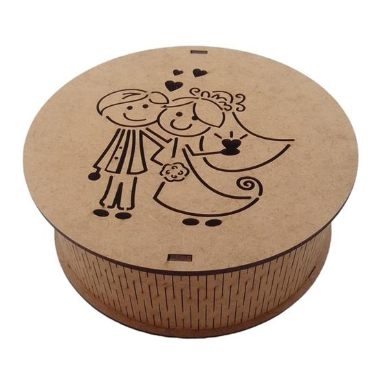 Caixa redonda 15x15x5 Padrinhos casamento - KIT c/ 10 CAIXAS - CAEMI ...