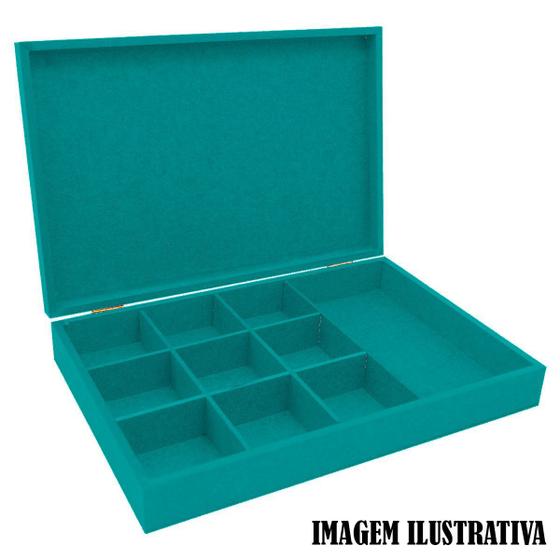 Caixa Retangular com Dobradiça e Divisorias 6mm 30x20x5 Mdf Madeira ...