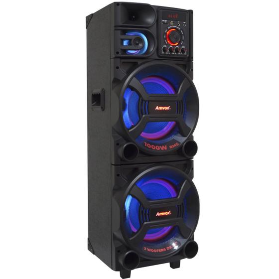 Caixa Som Amplificada Bluetooth 1000W Rms 2 Sub Mp3 Usb Sd Aux Bivolt ...