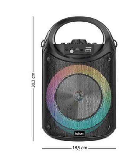 Caixa Som Karaoke Circle Led Preto Multimidia RGB 60W Letron - Caixa ...