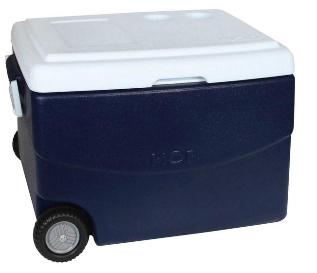 Caixa Térmica Cooler 70 Litros Azul Com Alça Rodinhas Grande Resistente ...