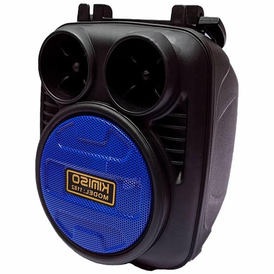 Caixinha De Som Barulhenta Bluetooth Potente Usb Sd Fm Azul - Kimiso ...