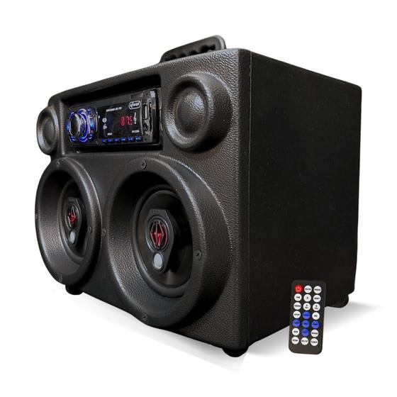 Caixinha de som bluetooth 110/220v para casa com USB e controle remoto ...