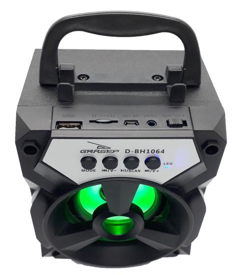 Caixinha de som portátil fm sd usb bluetooth preta nova - Grasep ...