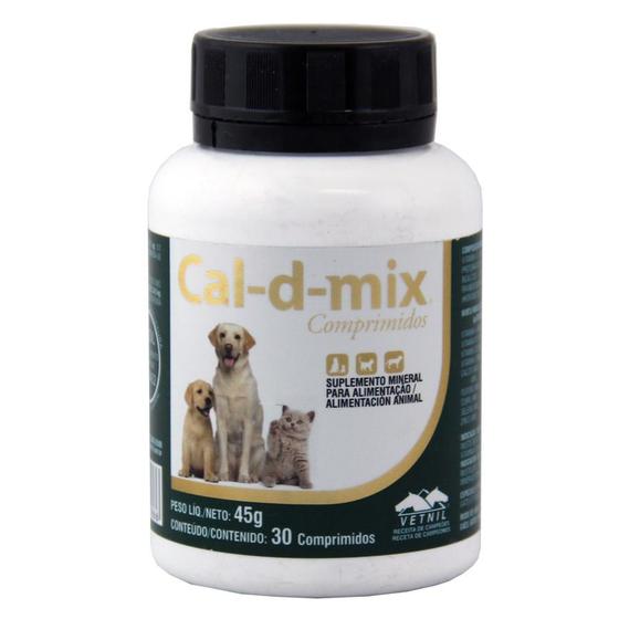 Cal-d-mix 30 comprimidos Vetnil Suplemento Cálcio Cães e Gatos ...