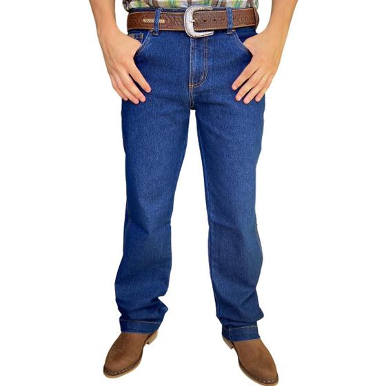 Calça Country Masculina Tradicional Reta Jeans C Lycra Agro Pura