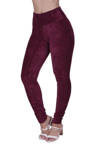 Calça de Veludo Legging Cintura Alta Térmica Cotele - Bella da Serra ...