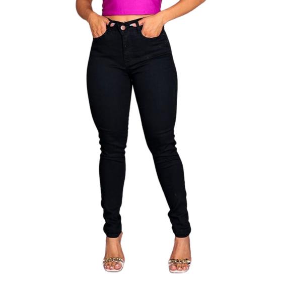 Calça Feminina Jeans Skinny Empina Bumbum Cintura Alta Top - The Best ...