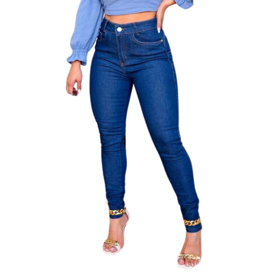 Calça Feminina Jeans Skinny Empina Bumbum Cintura Alta Top - The Best ...