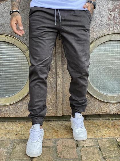 Calça Jogger Jeans Sarja Masculina Com Elastico Estilo Jogador Envio