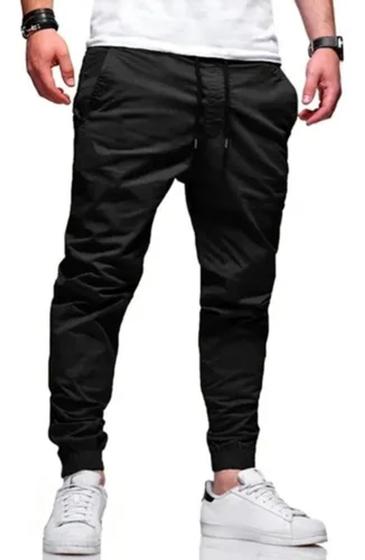 Calça Jogger Jeans Sarja Masculina Com Elastico Estilo Jogador Envio