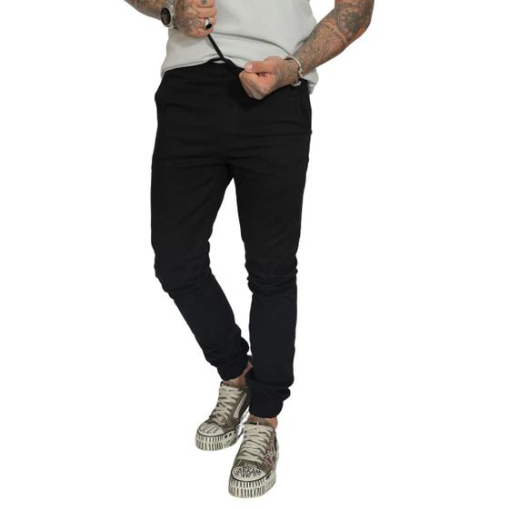 Calça Jogger Masculina Elastano Cordão Cós Elastico no Punho - ECXO ...