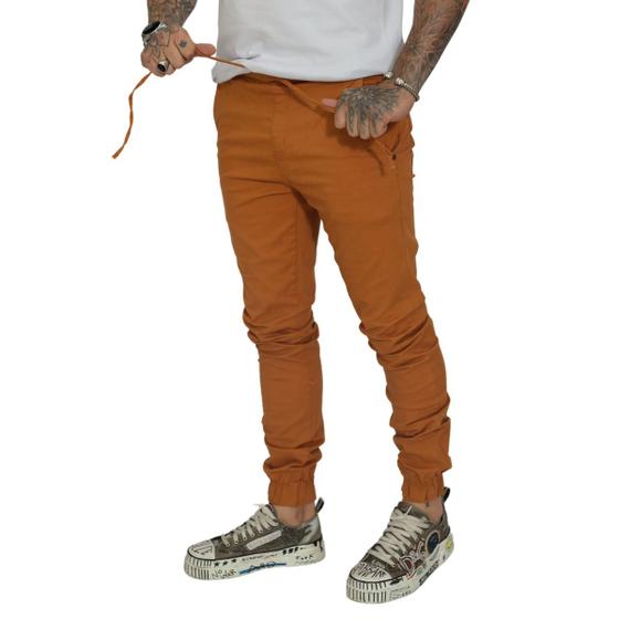 Calça Jogger Masculina Elastano Cordão Cós Elastico no Punho - ECXO ...