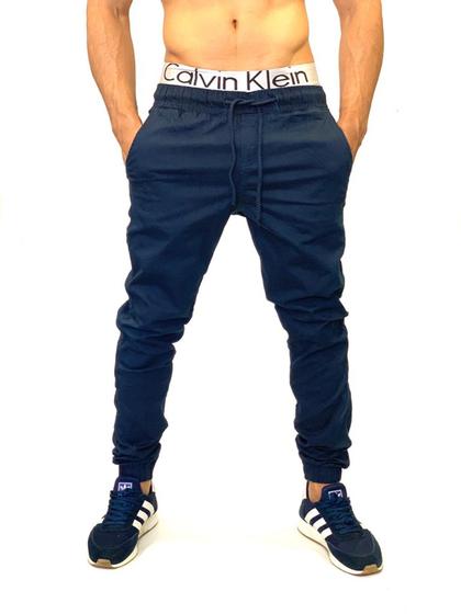 Calça Jogger Masculina Jeans Rasgado Slim Em Sarja Camuflado Com