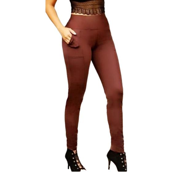 Calça Legging Montaria Peluciada/Flanelada Com Bolsos Ótima Para ...