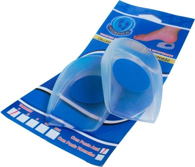 Calcanheira de silicone p/ esporão baixa com ponto azul orthosilic (par ...